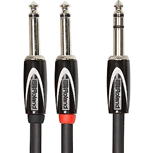 Roland Black Series Interconnect Cable, 1/4-Inch TRS (Male) to Dual 1/4-Inch, 10-Feet