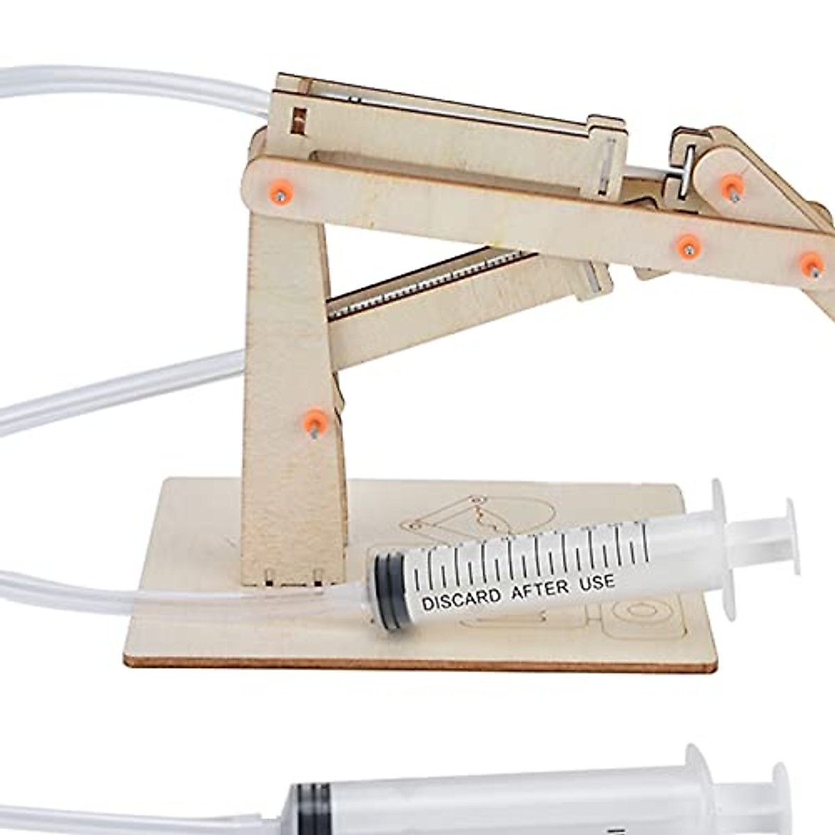 Wooden Building Kits DIY Hydraulic Excavator Model STEM Toys Children Educational Science Experiment Toy Set