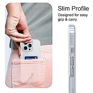 tharlet Compatible with iPhone 13 Pro Max Wallet Clear Case with Card Holder, Non-Yellowing Phone Case, Precision Cut-Outs and TPU Bumper for Shock Absorption, Anti-Scratch Smudge-Proof (Matte Clear)