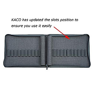 Lanxivi 20 Slots Fountain Pen Case Gray, Waterproof Canvas Pen Holder Display Pouch Bag by KACO