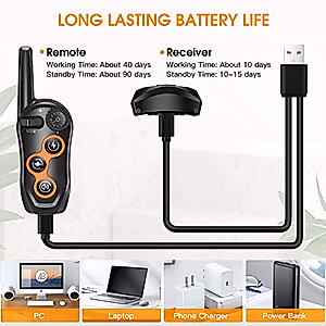 SDOFOS Dog Training Collar, Shock Collar for 2 Dogs with Remote Range 1300ft, 3 Training Modes, Beep, Vibration, Shock, IPX7 Waterproof Rechargeable Electric Shock Collar for Small Medium Large Dogs