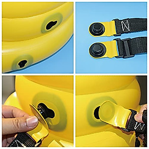 Baby Inflatable Seat for Babies 3-36 Months, Built in Air Pump Infant Back Support Sofa, Infant Support Seat Toddler Chair for Sitting Up, Baby Shower Chair Floor Seater Gifts (Yellow Duck)