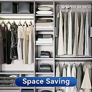 30 Pack Shorts Hangers with Clips, ZOUTOG Plastic Space Saving Hangers for Shorts Adjustable Clips, Non Slip Pants Hangers with Clips, Shirts, Dresses, Coats, Kids Clothes, Trouser & More, Black