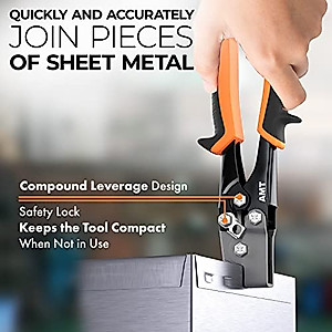 AMERICAN MUTT TOOLS Snap Lock Punch – Gutter End Cap Crimper Tool – Snap Lock Tool for Sheet Metal, Gutter Installation Tools, Gutter Crimping Tool, Gutter Tools, End Cap Crimper for Gutters