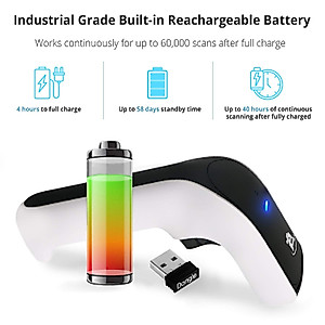 ScanAvenger Wireless Portable 1D&2D Bluetooth Barcode Scanner: Hand Scanner 3-in-1, Cordless, Rechargeable Scan Gun for Inventory - USB Bar Code/QR Reader (1D&2D with No Next Gen Stand)…