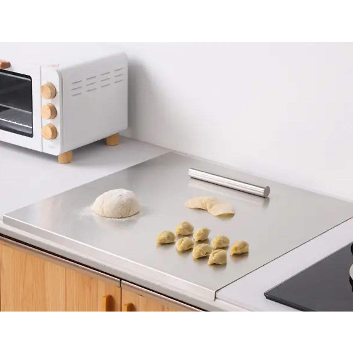 Kingsman Extra Large 304 Heavy Duty Stainless Steel Chopping Board, Cutting Board for Meat Vegetable Fruit Fish Cheese, Easy To Clean (27.5 Inch)