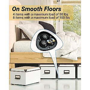 4PCS Small Caster Wheels for Small Appliances, 360°Rotation Self Adhesive Caster Wheels, Stainless Steel Rollers Universal Wheel for Trash Can, Storage Bins (Black) (4)