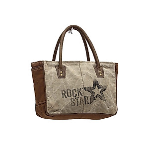 Myra Bags Rock Star Upcycled Canvas Hand Bag S-1045