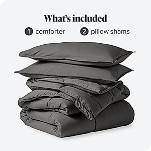 Bare Home Comforter Set - Queen Size - Ultra-Soft - Goose Down Alternative - Premium 1800 Series - All Season Warmth (Queen, Grey)
