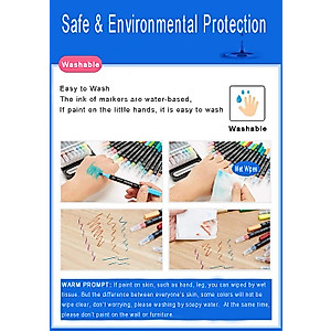 Kekelele WQIYA Dual Tip Markers for Kids, Washable Markers Set, Art Markers with Stand Portable Box, Gift For Kids (36 Colours)