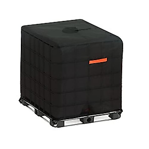 BRUXOLAY IBC Tote Cover 275 Gallon Water Tank Protection Cover Zipper 600D Heavy Waterproof Sunscreen Material 1000L Outdoor Garden Water Tank Cover