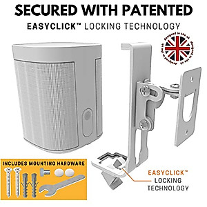 ONE, ONE SL, Play:1 Wall Mount Bracket - White - Compatible with SONOS ONE, ONESL & Play:1