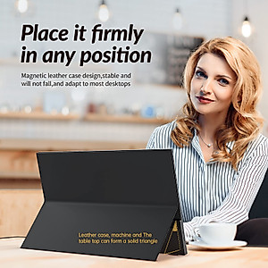 cocopar USB-C Portable Monitor - 15.6 Inch FHD HDR FreeSync Zero Frame USB-C Computer Display with Dual Type-C Mini HDMI for Laptop PC Mac Surface Xbox PS4 Switch, with Smart Cover