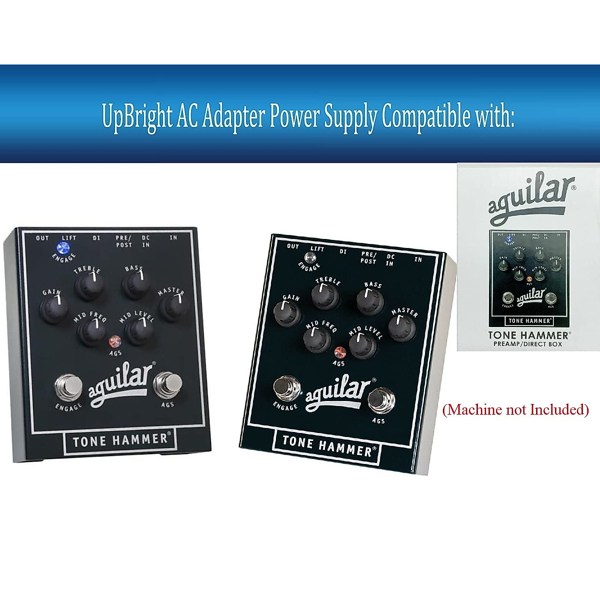 UpBright 18V AC/DC Adapter Compatible With Aguilar Tone Hammer Bass Preamp DI Pedal PreampDI Preamp/Direct Box Bass EQ Effects ToneHammer PSU-2 PSU2 18VDC 2A DC18V 2000mA Power Supply Cord Charger PSU