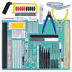 Keadic 87Pcs Modeler Basic Tools Craft Set Gundam Model Tools Kit with Plastic Box and Waterproof Bag for Gundam Car Model Building