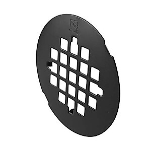 Westbrass 4-1/4" OD Casper Brass Snap-In Shower Strainer Grid, Matte Black, D319-62
