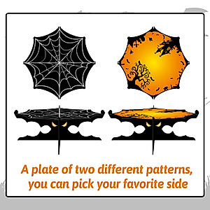 FRIDAY NIGHT 2Pcs Halloween Cupcake Stand 1-Tier Spider Web Cardboard Dessert Stand Holder Cake Serving Tray for Halloween Party Supplies Decoration