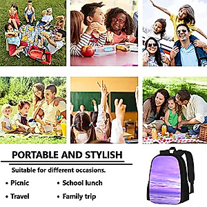 Cartoon Bookbag for Youth, Large Capacity Travel Backpack Lightweight Daypack Anime Rucksack -7