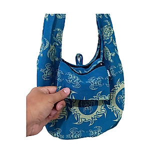 Lovely Creations's Hippie Boho New Elephant Crossbody Bohemian Gypsy Sling Shoulder Bag"Small" Size (Turtle Sky blue)