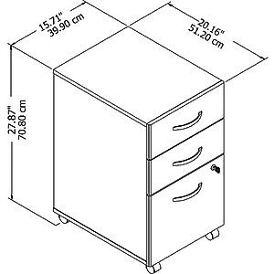 Bush Business Furniture Studio C File Cabinet, Platinum Gray