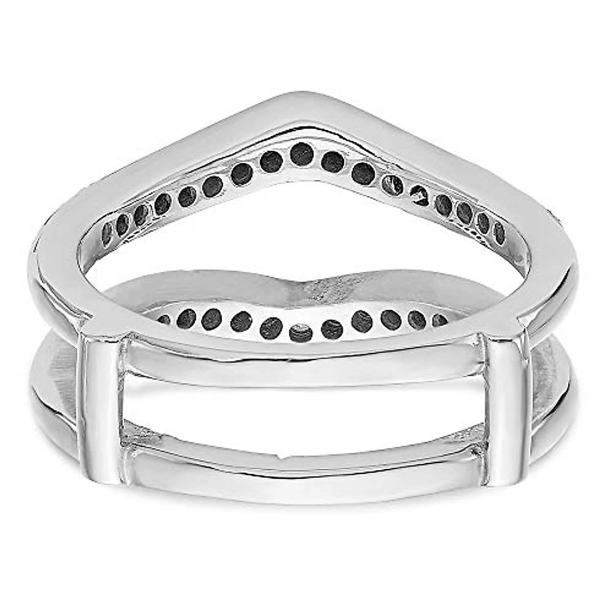 Solid 14K White Gold Engagement Wedding Ring Diamond Guard Size 5 (.47 cttw.)