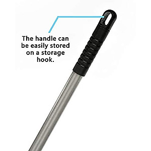 Alpine Commercial Iron Mop Handle for Floor Cleaning - Quick Change Professional Mopping Stick Or Mop Head Replacement Pole W Metal Handle (Fiberglass Jaw Clamp)