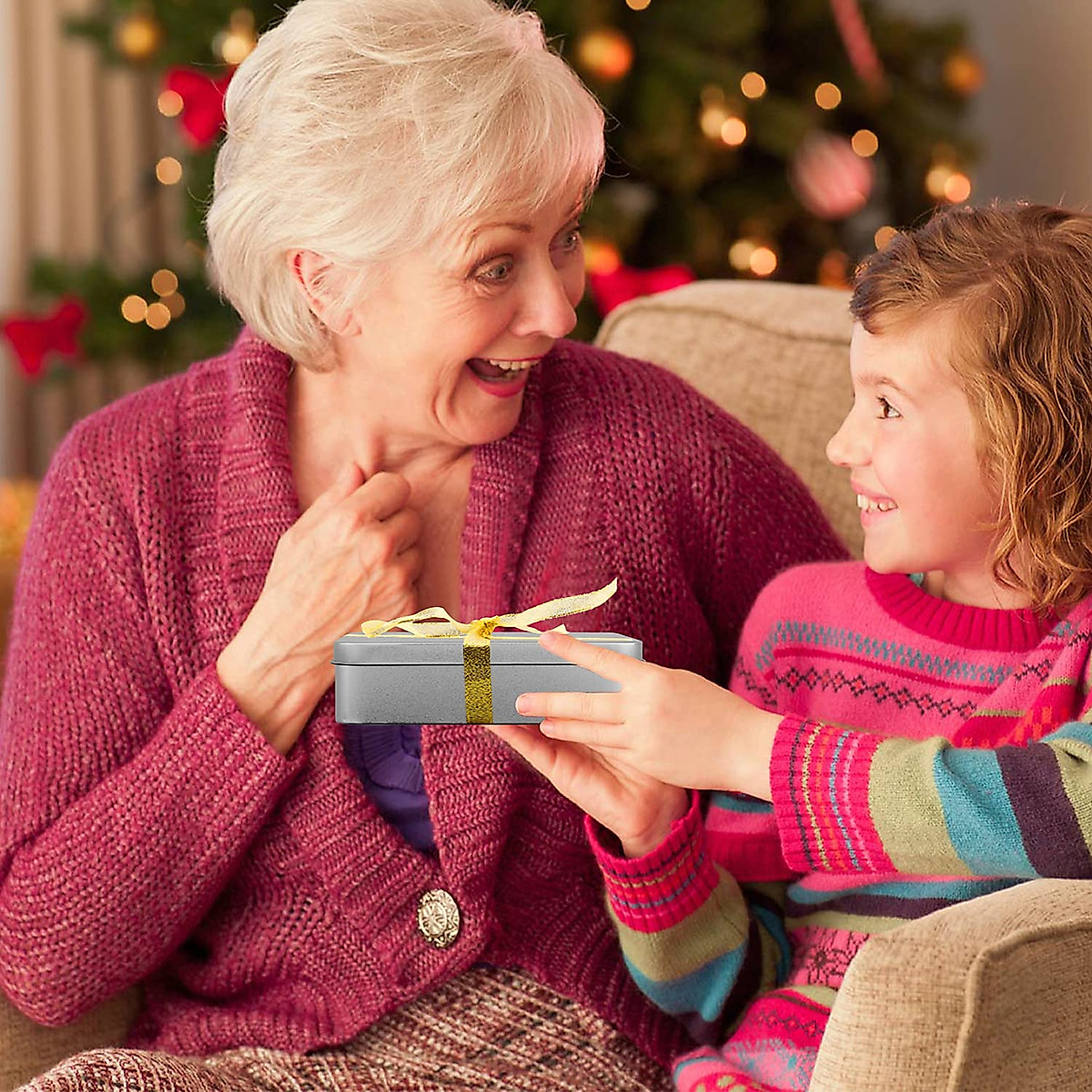 Empty Metal Tins Box with Lid,6 Pack Stainless steel Tins Cans Storage Container for Treats, Gifts, Candle, Favors and Crafts, Silver (6.3 x 4.3 x 1.4 Inches)
