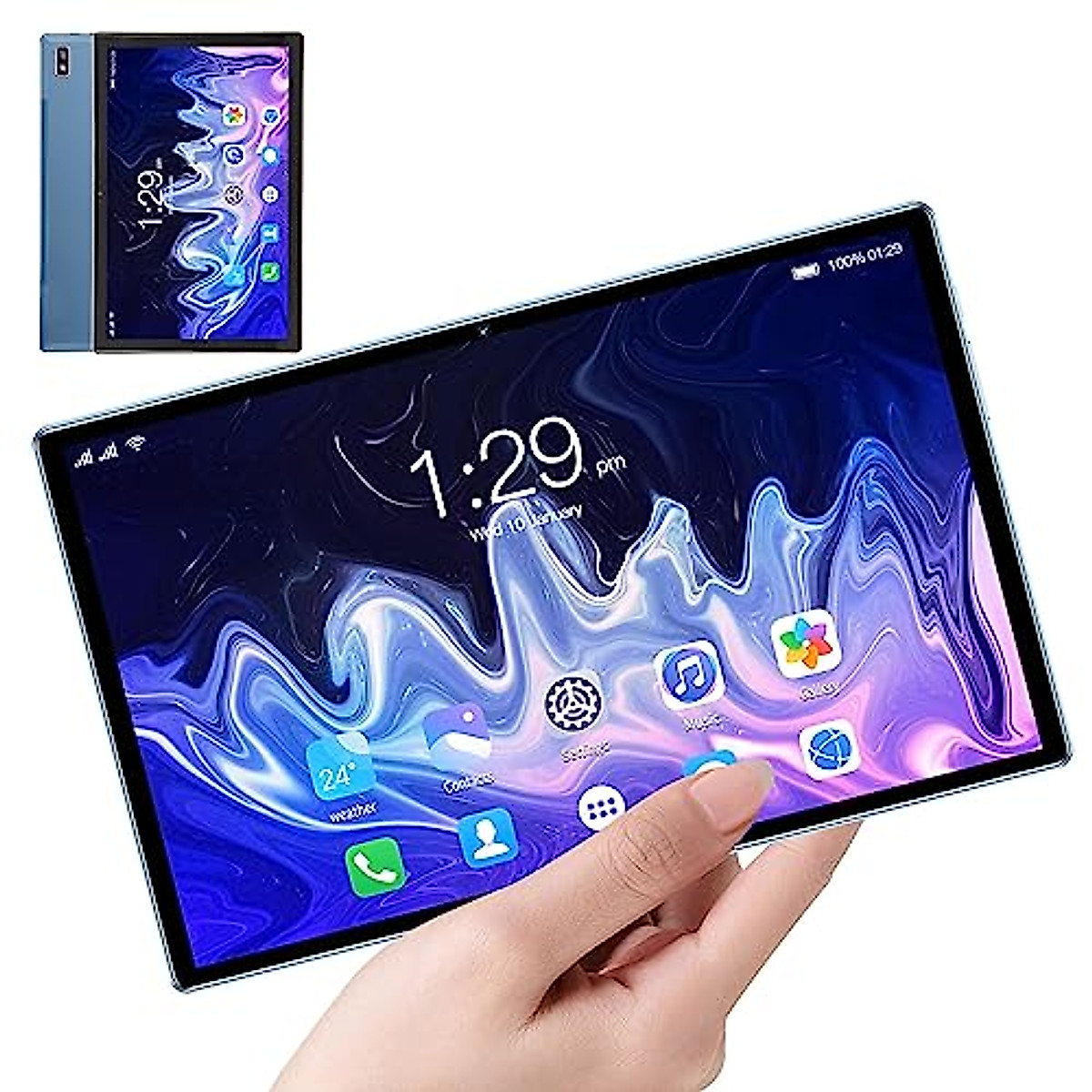 10.1 Inch Tablet, 1960x1080 Resolution 8GB RAM 256GB ROM Front 8MP Rear 16MP Camera Support WiFi BT GPS, PC Tablet for Android 12.0 (US Plug)