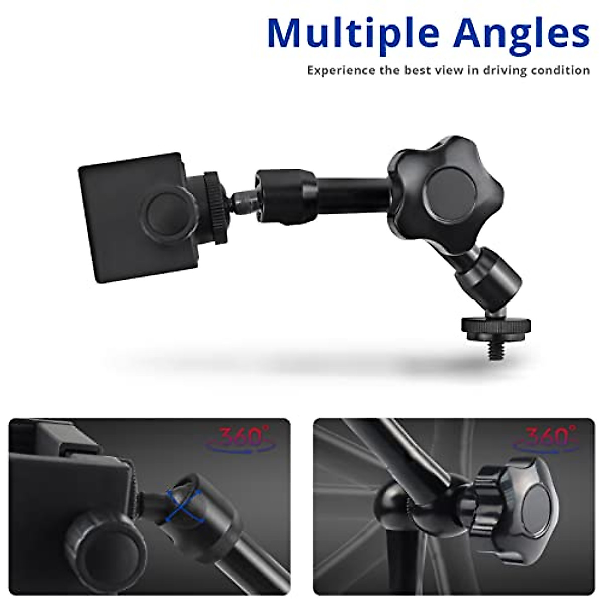 KINIDAS Cell Phone Holder for Ford Bronco Accessories 2021 2022 (Bumpy Roads Friendly) Mounted on The Dashboard Compatible with All iPhone & Android Cell Phones(7" Short Arm)