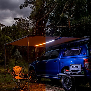 ARB 4x4 Accessories 814410 Rooftop Retractable Awning with Led Light Strip Included 2500x2500mm 8.2 Feet, Ideal for Camping, Roadtrips, Outdoor Trips, Travel, Teardrop, RV, Camper, 4x4 and SUV