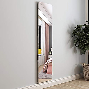SogesHome 63'' x 15'' Full Length Body Mirror, Full Body Mirror Wall Mirror, Floor Mirror with Stand, Dressing Mirror for Bedroom, Living-Room, White