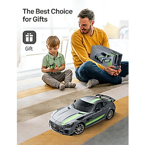 MIEBELY Remote Control Car, Mercedes Benz 1/16 Scale Official Authorized GT R Pro Rc Cars 7.4V 500mAh Rechargeable Battery 2.4Ghz Rc Drift Cars W/LED Toy Car Birthday Gift for Boys Kids Adults Age 6+