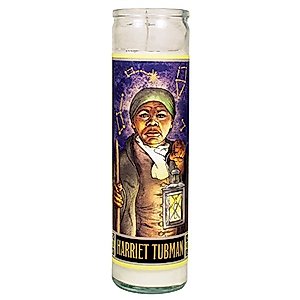 Harriet Tubman Secular Saint Candle - 8.5 Inch Tall Glass Prayer Votive - Made in The USA