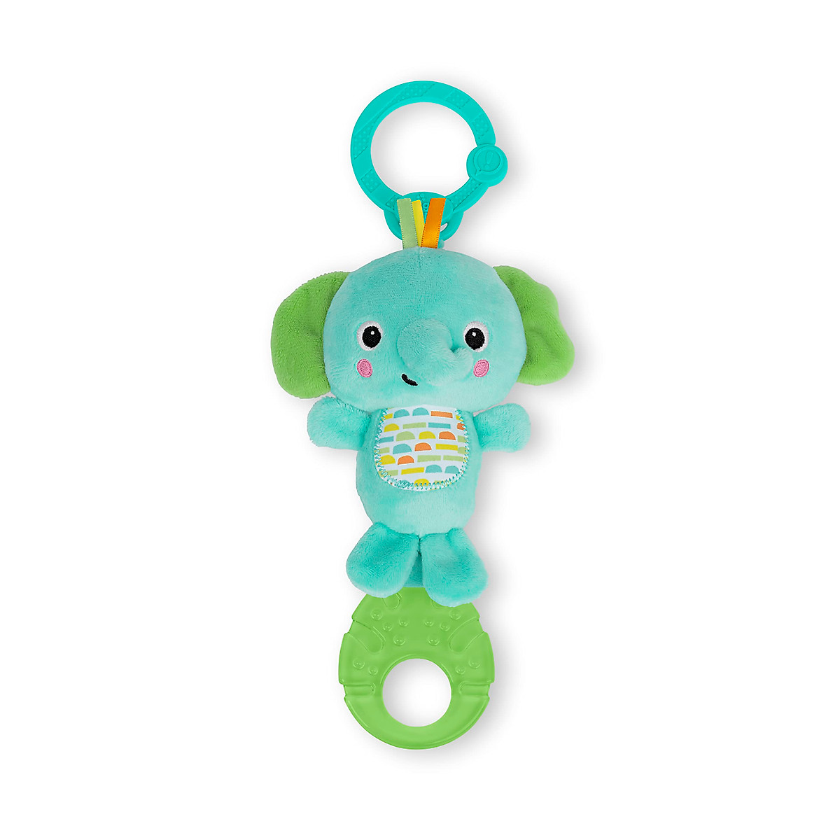 Bright Starts Tug Tunes On-The-Go Toy for Stroller and Carriers - Elephant - Unisex, Newborn +