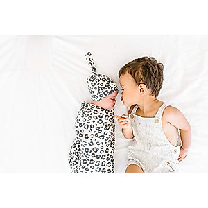 Copper Pearl Baby Beanie Hat Top Knot Stretchy Soft Zara