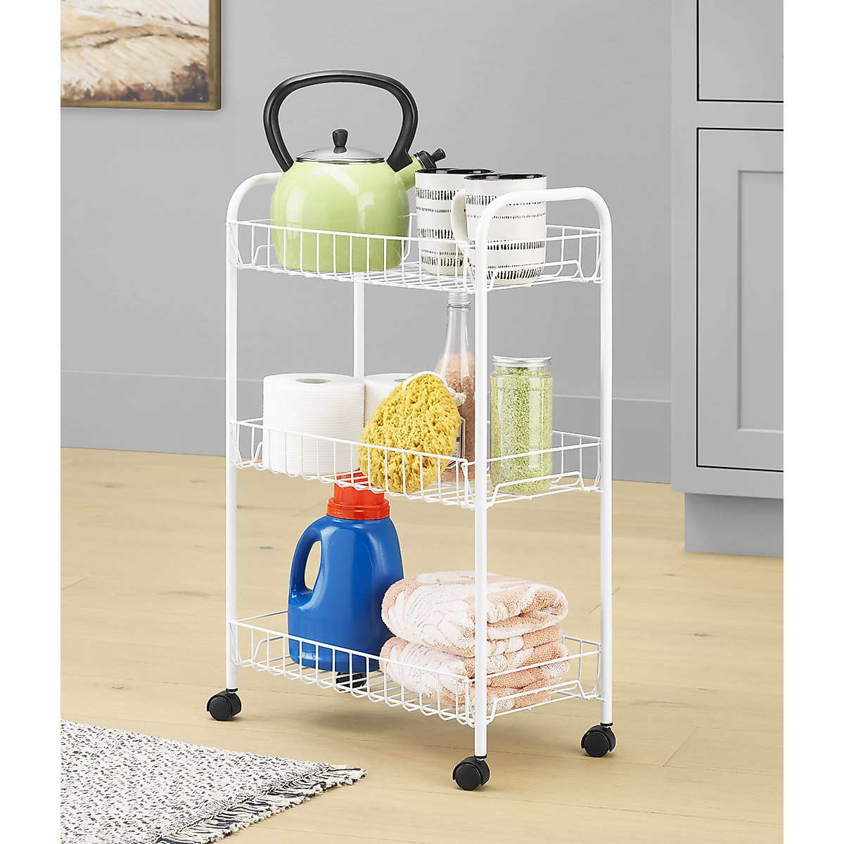 Whitmor Small Household Cart, White