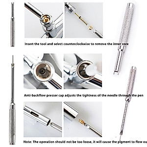 TDGBIH Air Brush Tools, 2 Pack Needle Packing Nut or Valve Screw Replacement Repair Tool Air Brush Spray Gun Replace Accessories for Double Action Air Brush Spray Gun