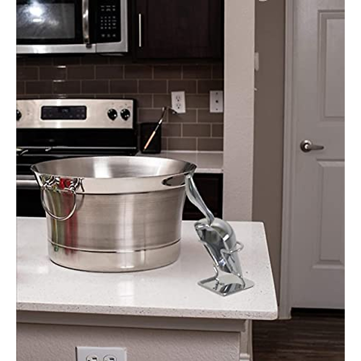 JBscoop Stainless Steel Ice Scoop 8 OZ, Metal Ice Scooper For Ice Maker, Multipurpose For Candy Kitchen Bar Party Wedding Pet Animal Dog Food Scoop Beach Shovel