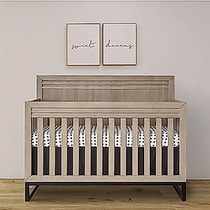 Evolur Kyoto 5-in-1 Convertible Crib in Brown Stone, Greenguard Gold and JPMA Certified, Non-Toxic Baby Safe Paint, Made of Hardwood, Unique Two Tone Design