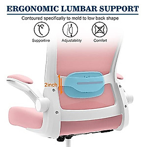 Mimoglad Office Chair, High Back Ergonomic Desk Chair with Adjustable Lumbar Support and Headrest, Swivel Task Chair with flip-up Armrests for Guitar Playing, 5 Years Warranty