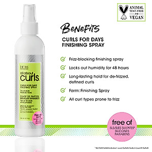 All About Curls Curls For Days Finishing Spray | Touchable Flexible Hold | De-Frizz | Locks Out Humidity | All Curly Hair Types | Vegan & Cruelty Free | Sulfate Free | 8 Fl Oz