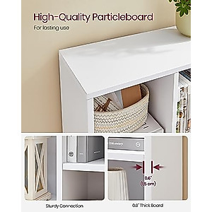 VASAGLE Bookcase, Bookshelf with 7 Compartments, Freestanding Shelves and Cube Organizer, for Display in Living Room, Bedroom, and Home Office, White
