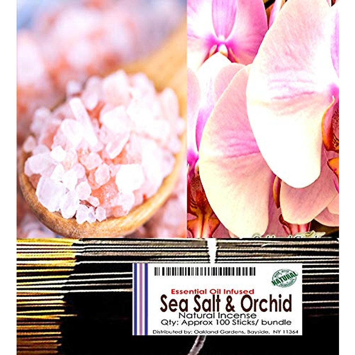 Oakland Gardens Premium Hand Dipped Incense Sticks, You Choose The Scent. 100 Sticks. (EO Sea Salt and Orchid)