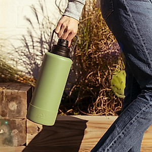 Hydrapeak Adventure 67oz Insulated Water Bottle with Handle, Large Stainless Steel Thermos with Matching Rubber Boot, Double Wall Insulation Keeps Drinks Cold for 60 Hrs and Hot for 30 Hrs (Black)