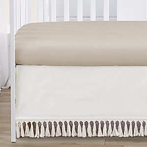 Sweet Jojo Designs Boho Desert Sun Taupe Nursery Baby Boy or Girl 4pc Crib Bedding Set Neutral Tan Beige Ivory Gold Cream Off White Bohemian Mountain Nature Outdoors Geometric Minimalist Sunshine