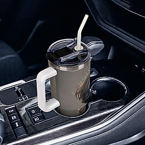 DWVSFJM Shih Tzu Dog Insulated Tumbler 40 Oz Stainless Steel Double Wall Vacuum Travel Mug Large Capacity Car Cup Reusable Coffee Cup with Handle And Straw Lid Gifts White