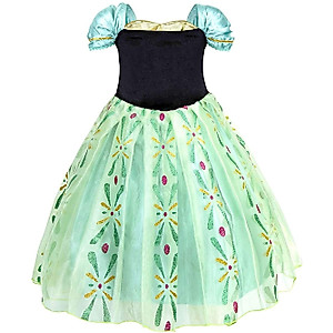 Xinfenglai Green Girls Cosplay Dance Dress Princess Costumes (4-5T)
