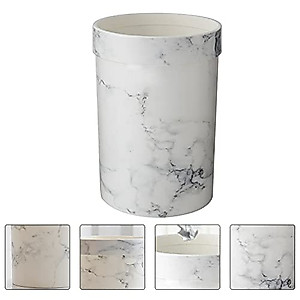 Cabilock Marble Trash Can Round Small Wastebasket Garbage Container Bin for Bathrooms Kitchens Home Offices