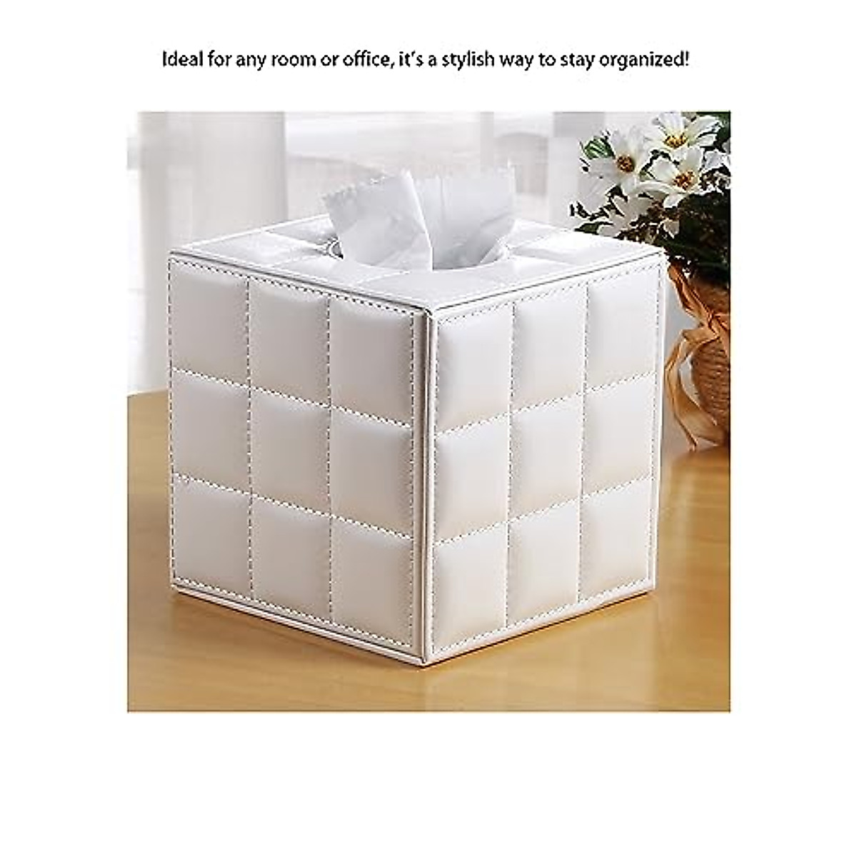Stylish Tissue Box Leather Paper Roll Holder FashionTissue Organizer and Durable Tissue Box for Bathroom Vanity Desks Offices Bedroom Home Modern Tissue Box (Color : Brown)