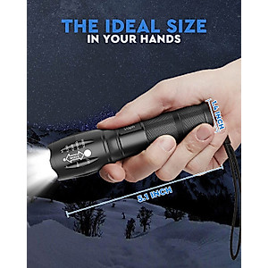 Voph Flashlight 2 Pack, 5 Modes 2000 Lumen Tactical LED Flash Light, High Lumens Bright Waterproof Flashlights, Focus Zoomable Flash Lights for Camping, Gifts for Birthday for Men Women Adult